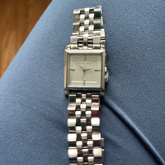 Michael Kors | Jewelry | Michael Kors Silver Square Face Watch | Poshmark